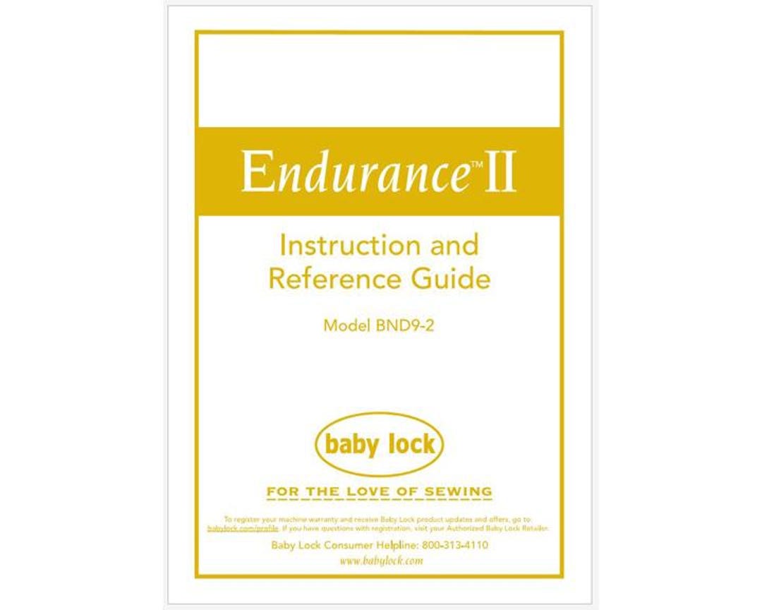 Baby Lock Endurance 2 BND9-2 Operation Instruction Manual PDF Instant ...
