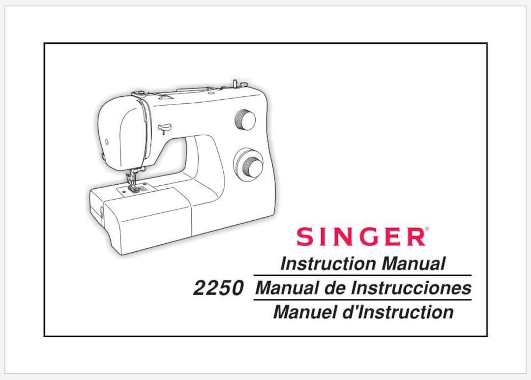 Singer Tradition 2250 Operation Instruction Manual Instant Download - Etsy