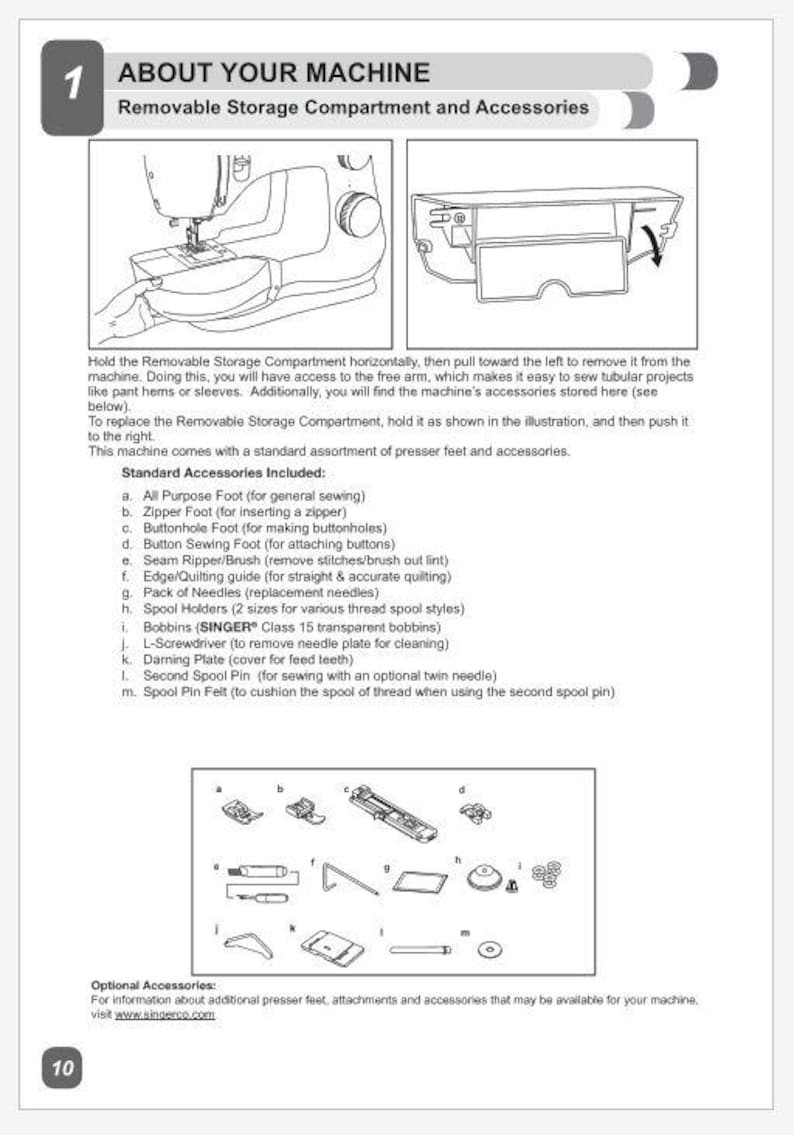 Singer Model M3220 Operation Instruction Manual PDF - Etsy