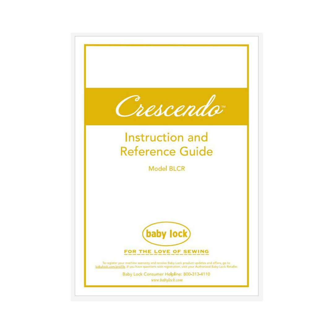 Baby Lock Crescendo BLCR Instruction Manual PDF Instant - Etsy