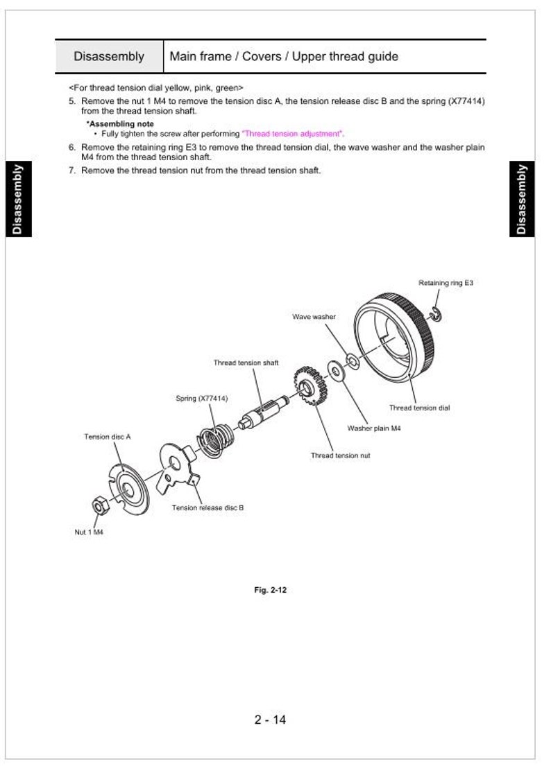 Brother 1034DX, 2104D, 2104DV, 2504D Serger Service Manual and Parts ...