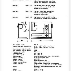 Bernina Record 930 Sewing Machine Service Manual Printed and Comb Bound ...