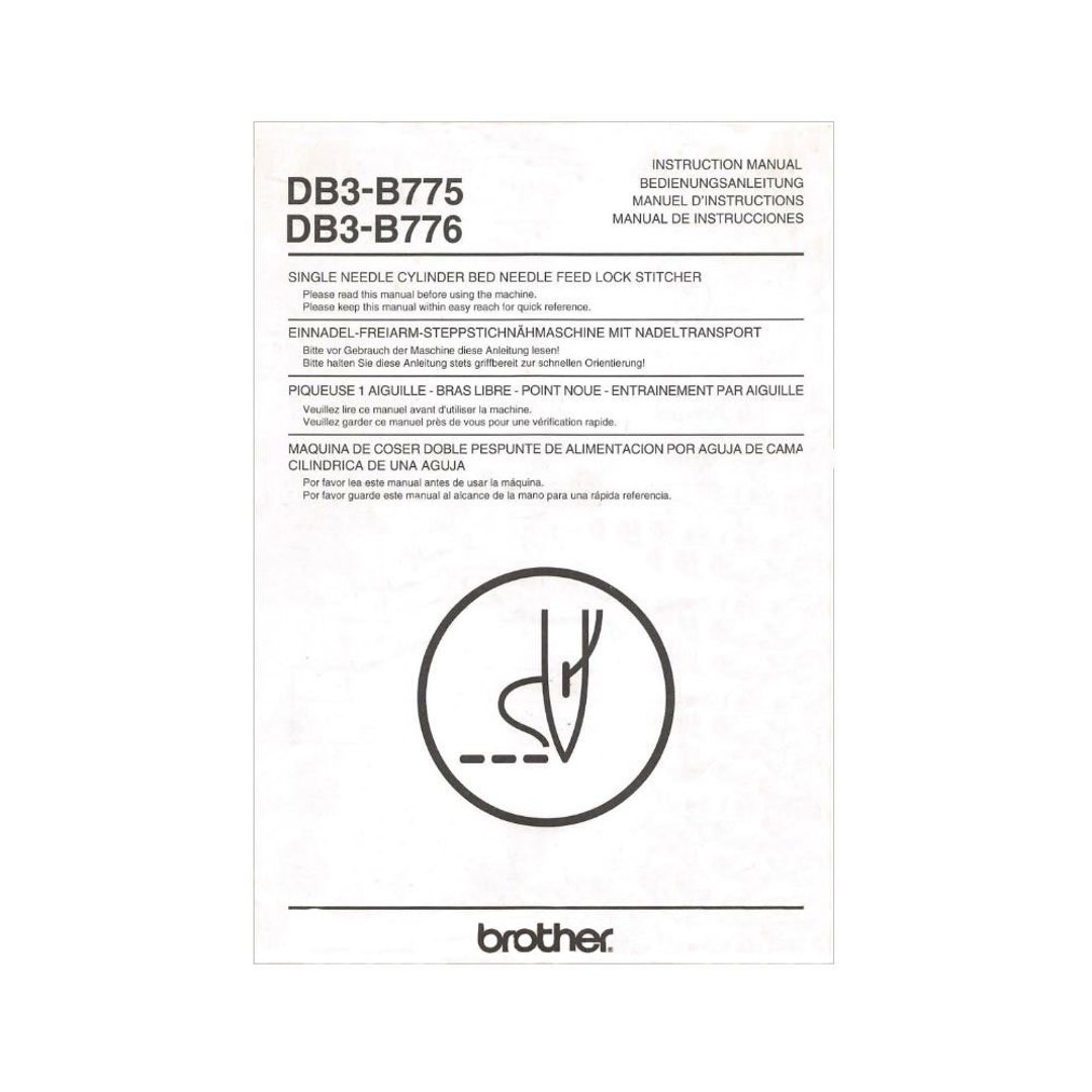 Brother DB3-B775, DB3-B776 Sewing Machine Instructions and Adjustments ...