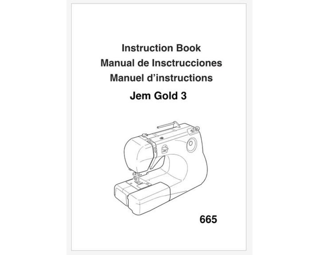 Janome Jem Gold 3 Model 665 Operation Instruction Manual PDF Instant ...