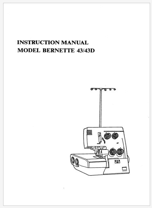 Bernina Bernette 43 and 43D Instruction Manual PDF Instant Download - Etsy