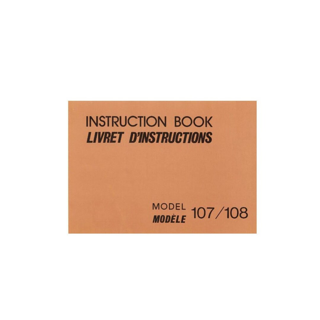 Janome Models 107 and 108 Sewing Machine Manual Users Guide PDF Instant ...