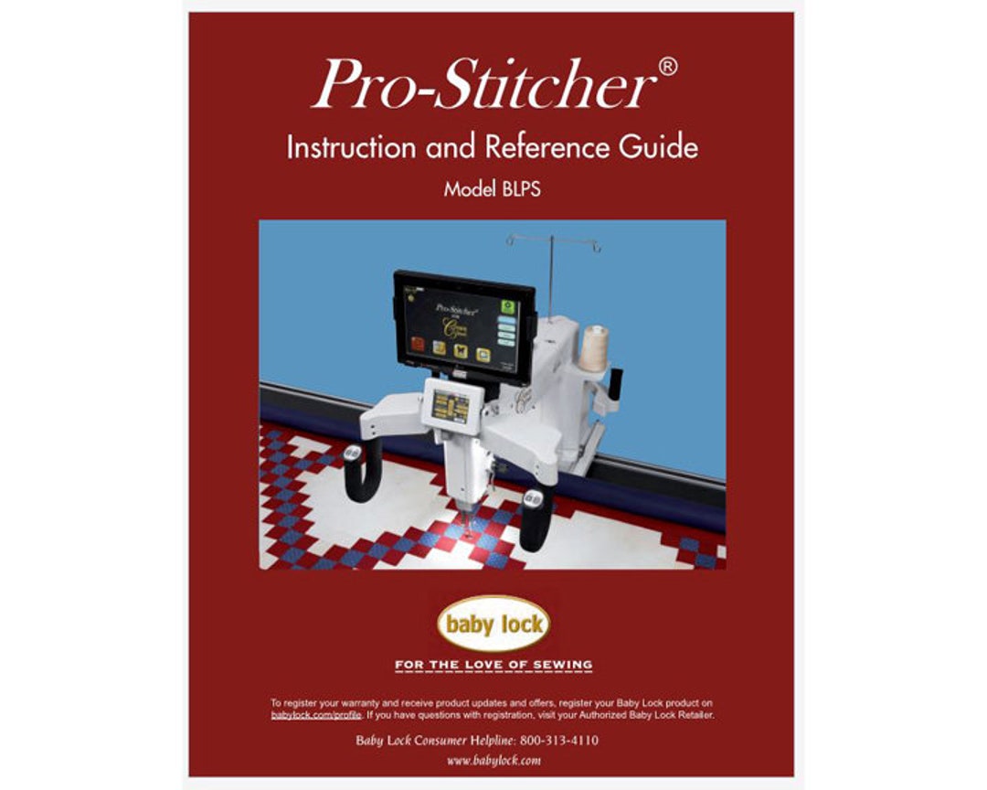 Baby Lock Pro Stitcher BLPS Instruction Manual PDF Instant Download - Etsy