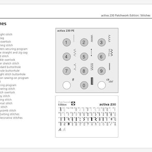 Bernina Activa 220, Activa 230 and Activa 240 Operation Instruction ...