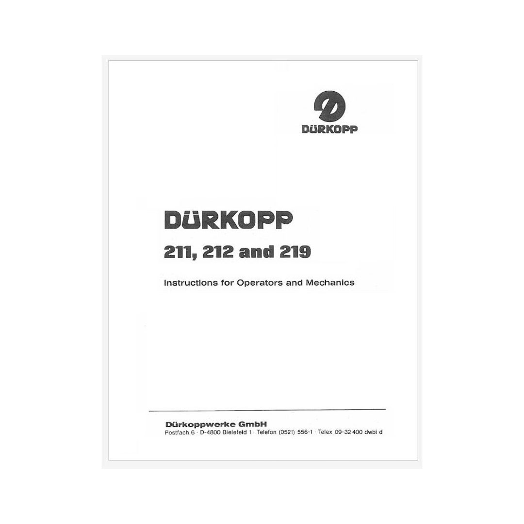 Durkopp Adler 211, 212 and 219 Sewing and Instruction Manual PDF ...