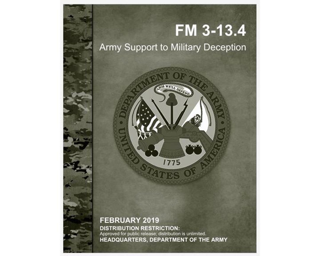 2019 U.S. Army Support to Military Deception Field Manual PDF FM 3-13.4 ...