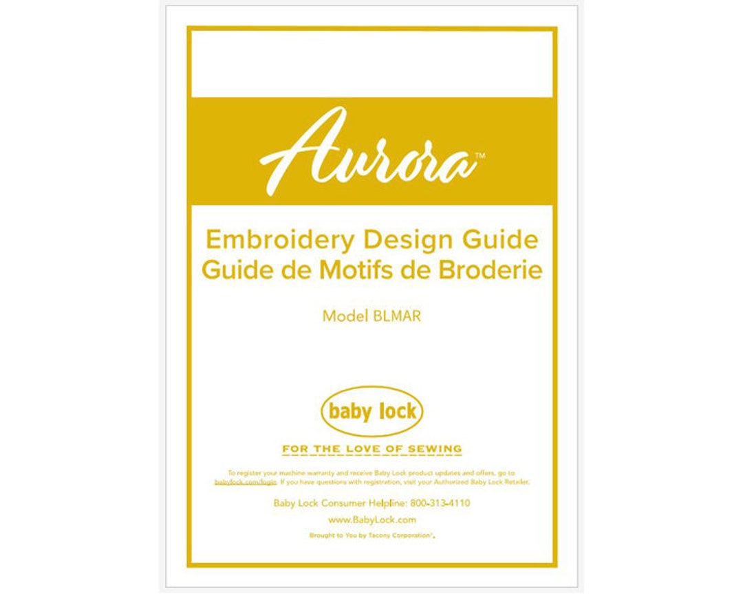 Baby Lock AURORA BLMAR Embroidery Design Guide Manual Download - Etsy