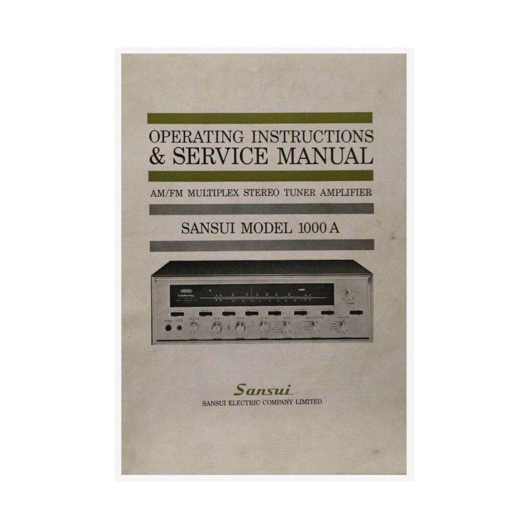 Sansui 1000A Stereo Tuner Amplifier Instruction Manual Instant Download ...