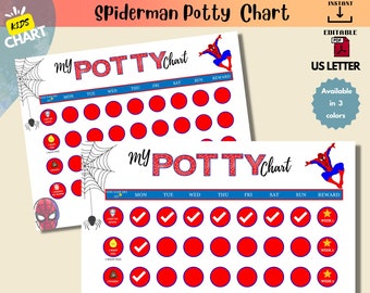 Spiderman Potty Chart Printable - Etsy
