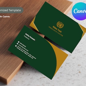 Editable Canva Visiting Card - Customizable Digital Business Card ...