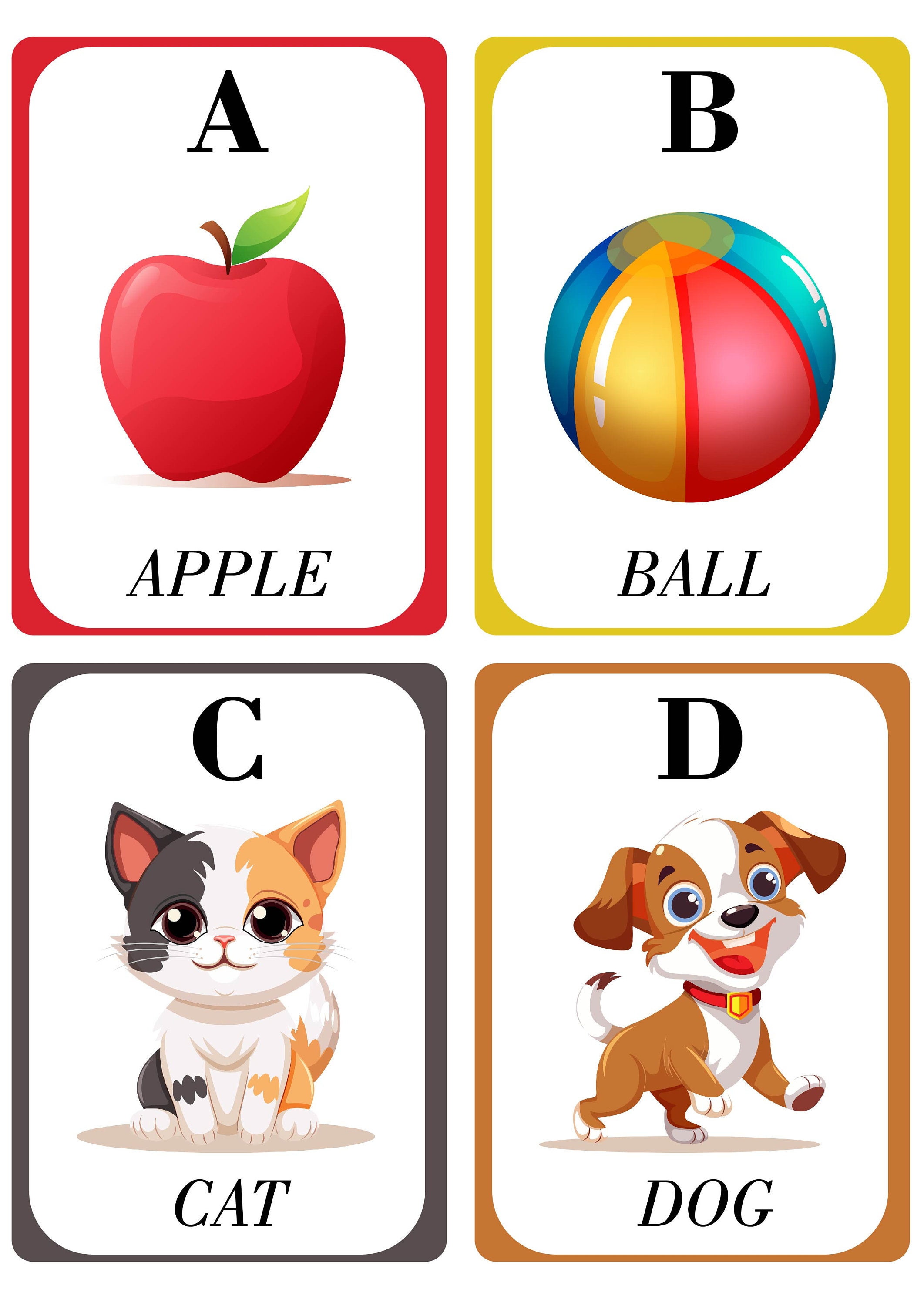 English Alphabets ABC With Pictures Kids Character With Photos Flash ...