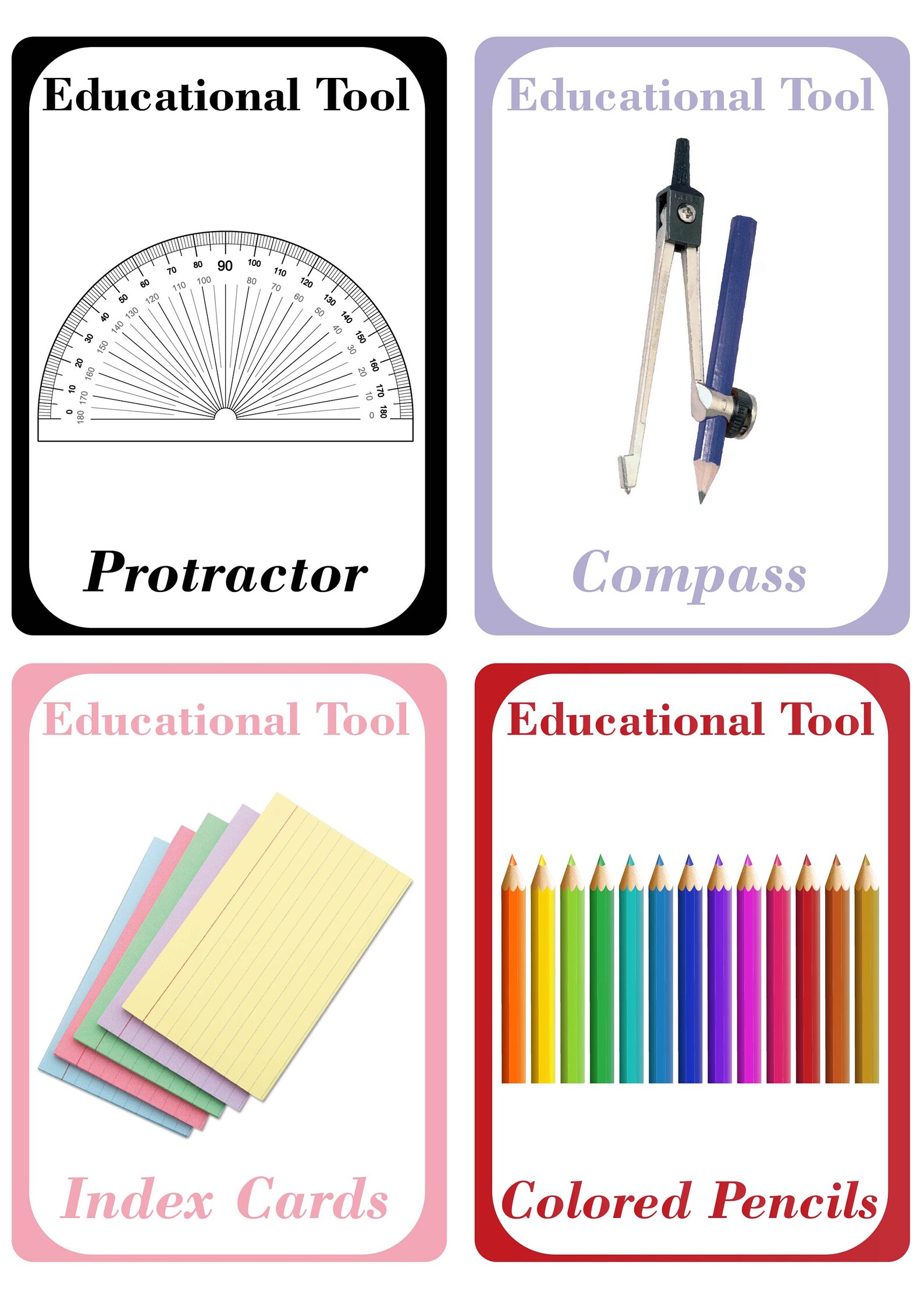 Educational Tools Flash Cards for Kids Learning School Supplies ...