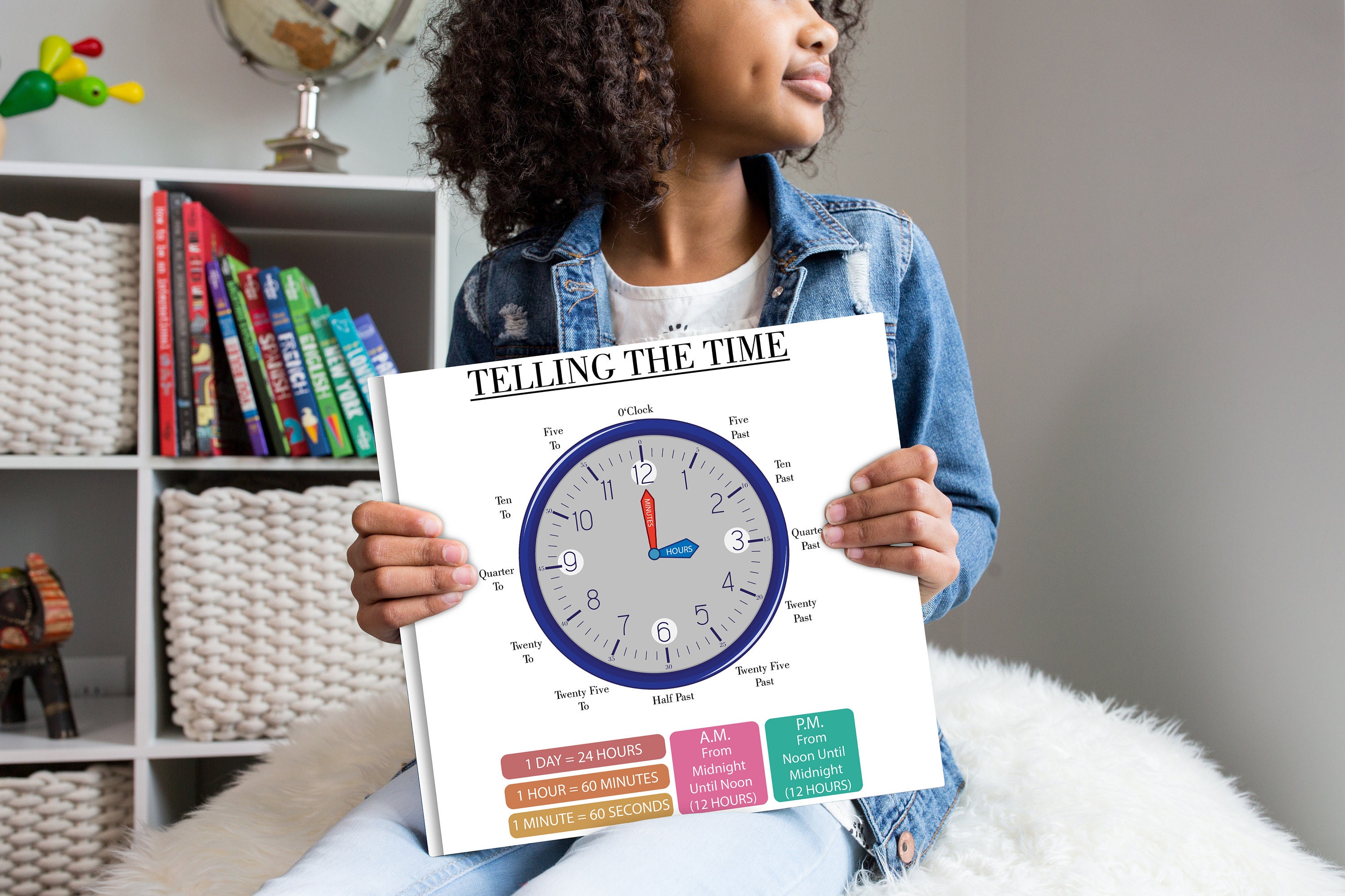 Telling the Time Learning Poster for Kids Instant Download PDF - Etsy