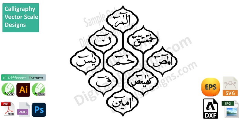 Loh E Qurani Arabic Calligraphy, Islamic Wall Art (digital Downloads ...