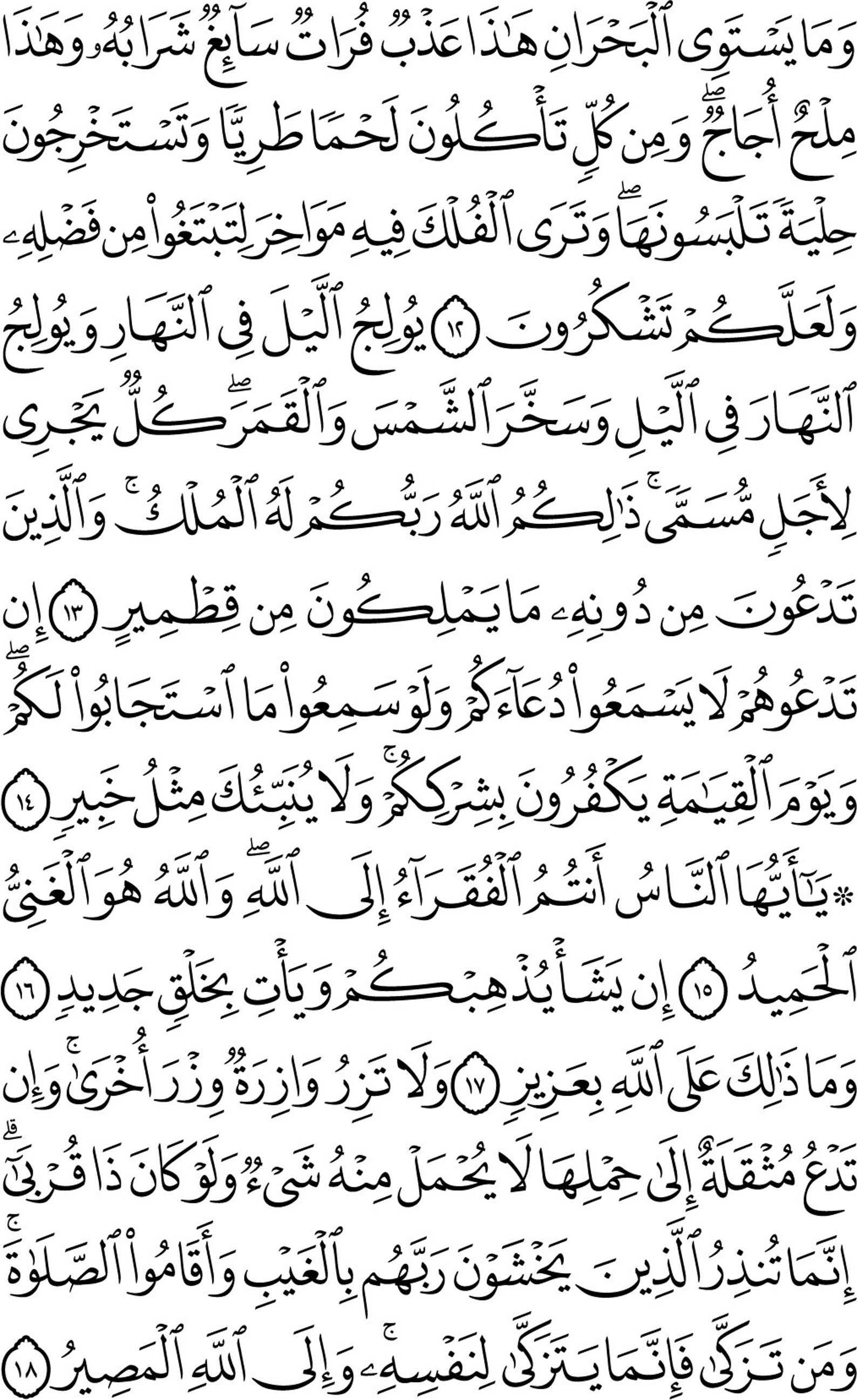 Printable Surah Faatir 35 سورہ فاطر / Sura Fatir All Verses - Etsy