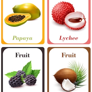 Printable Fruit Flash Cards | Educational Game (PDF & JPG) - Etsy