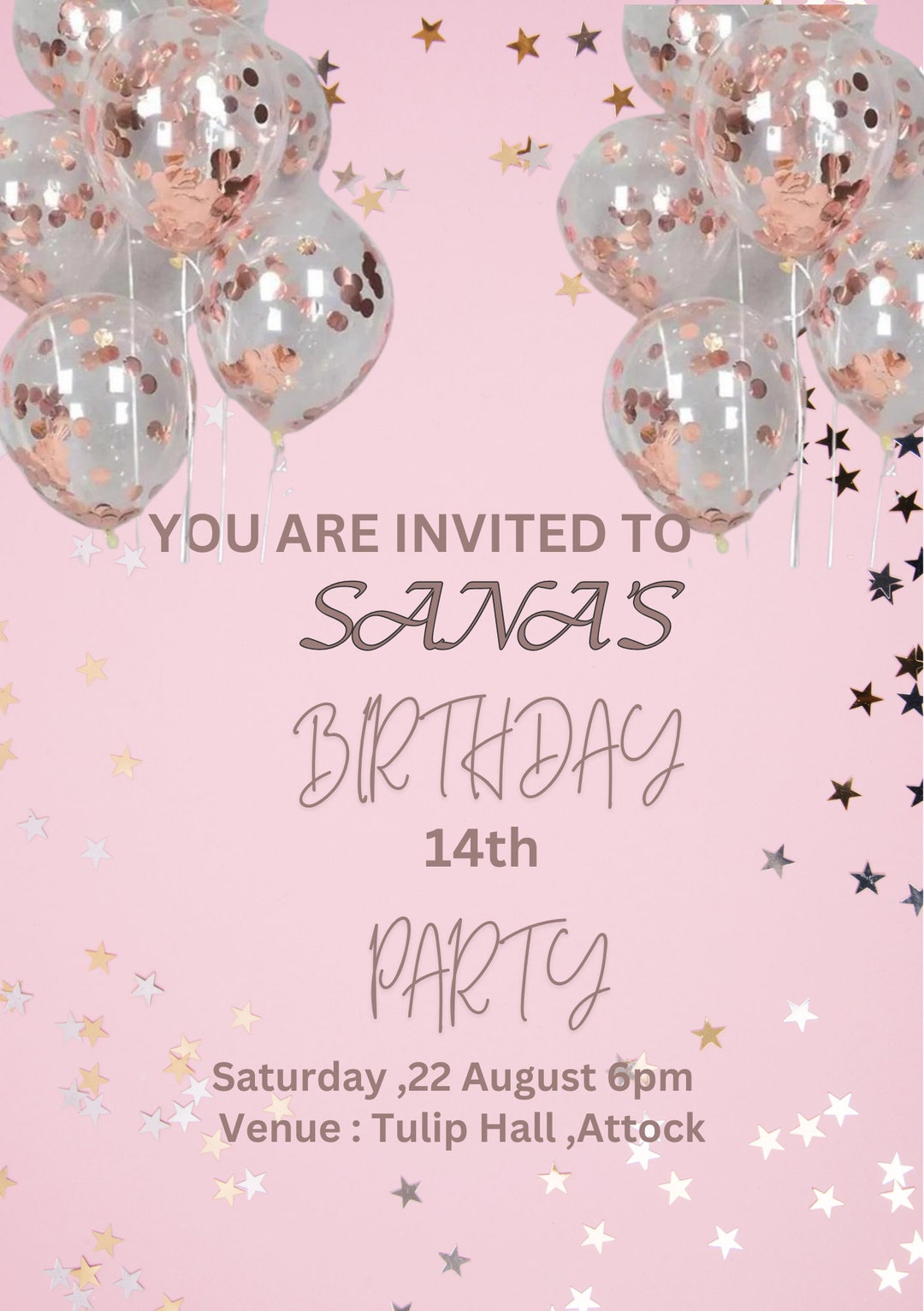 Editable Canva Birthday Invitation Cards | Customized Card BP002O - Etsy
