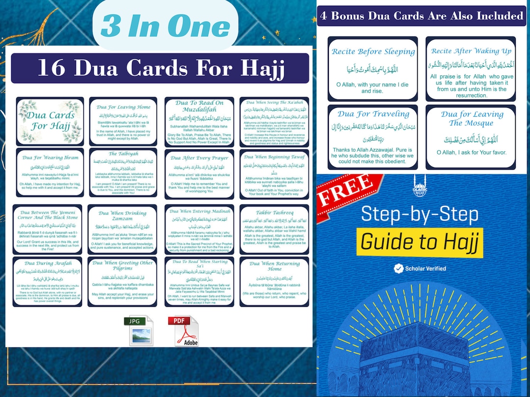 Hajj Dua Cards, Step-by-step Guide & Masnoon Duas (digital Download) - Etsy