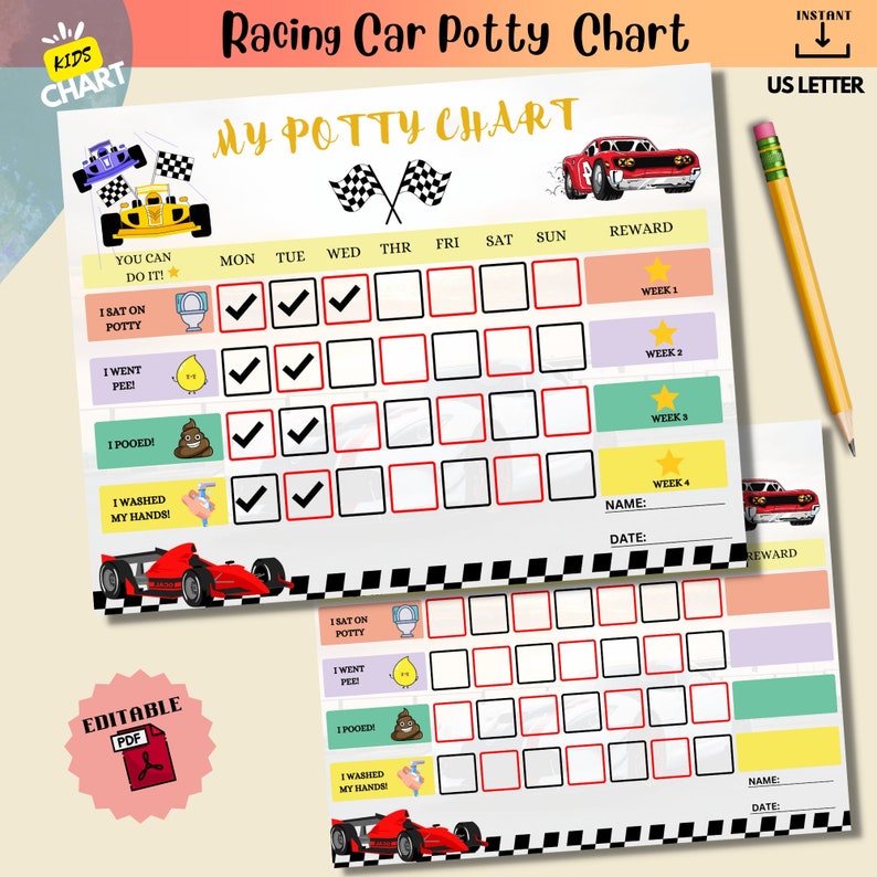 Editable Cars Potty Chartprintable CARS POTTY Chart racing Cars Potty ...