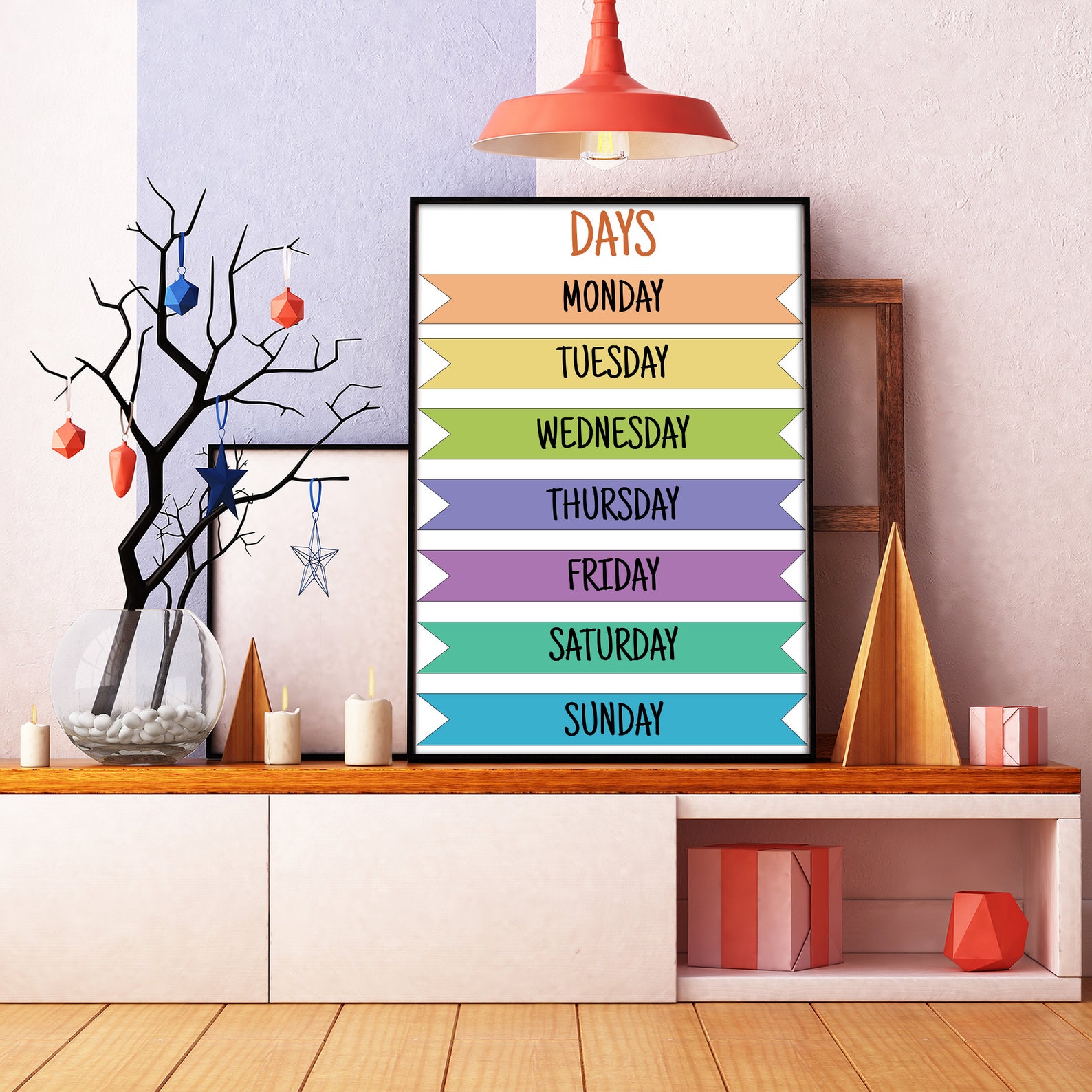 Weekdays Color Poster for Kids Toddlers Printable PDF JPEG and - Etsy