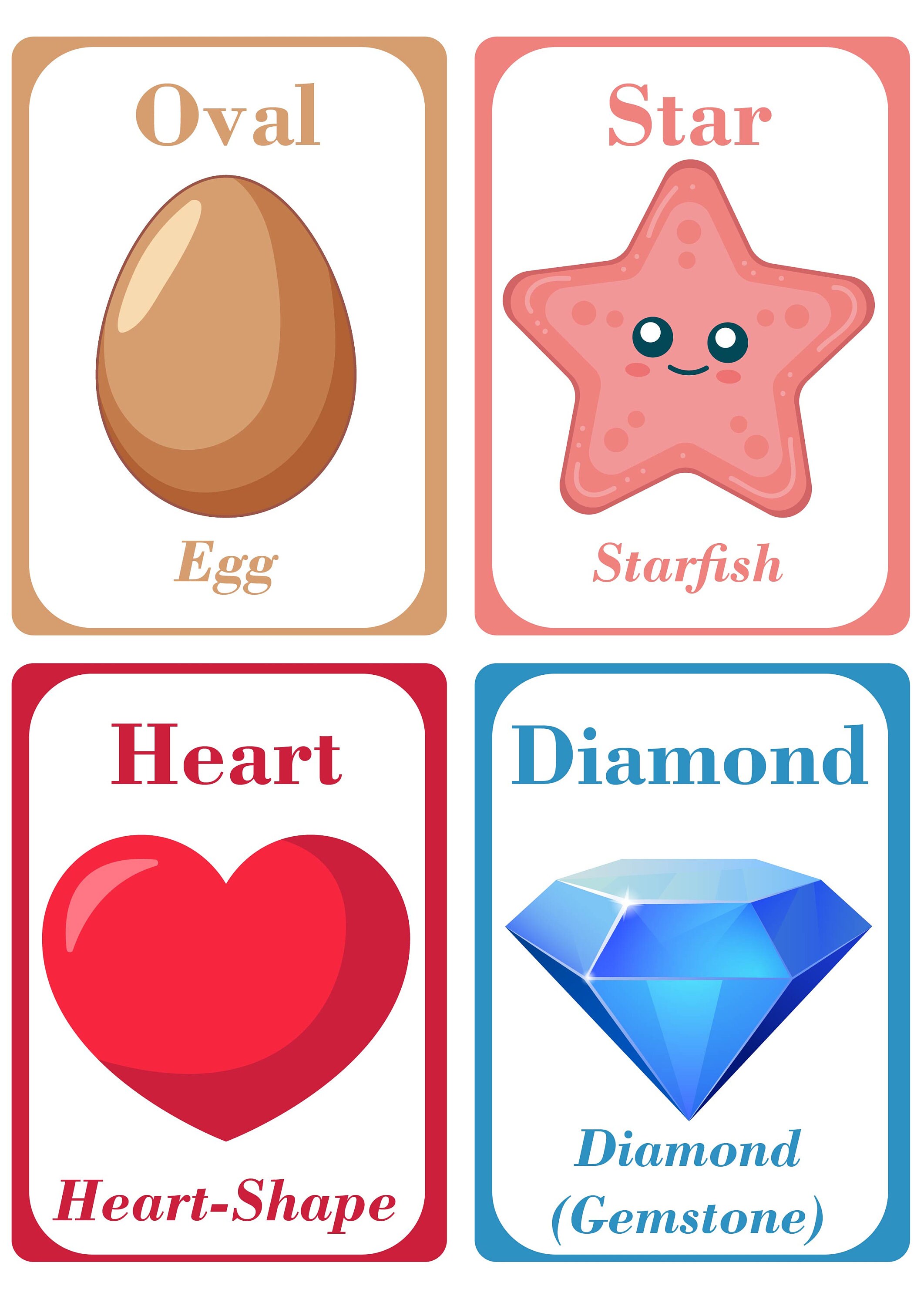 Shapes Flash Cards for Kids - Circle, Triangle, Square, and More - Etsy