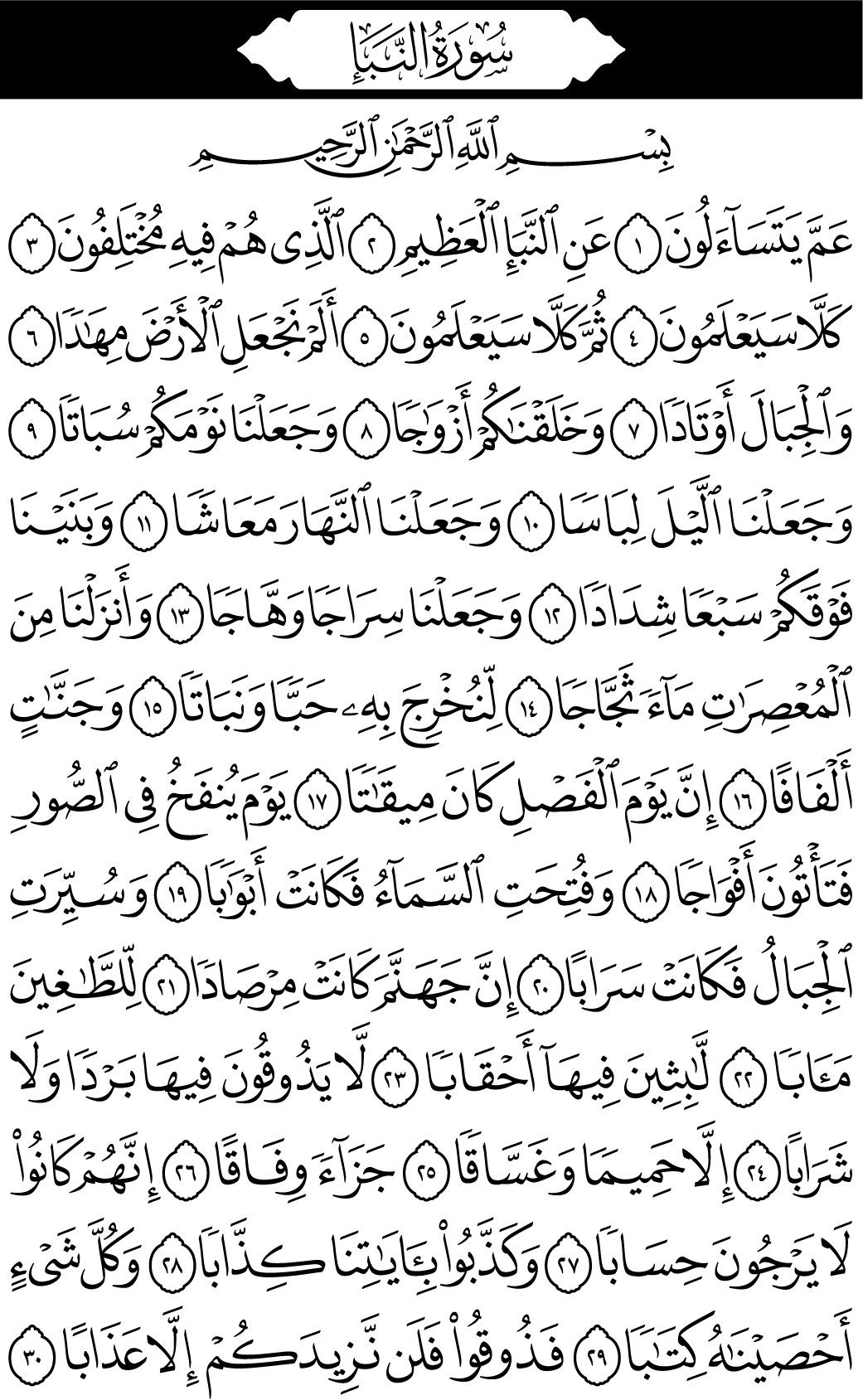 Surah An-naba Vector, Arabic Text (svg, Pdf, Eps, Png, Jpg, Ai, Psd ...