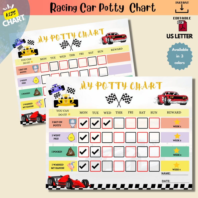 Editable Cars Potty Chartprintable CARS POTTY Chart racing Cars Potty ...