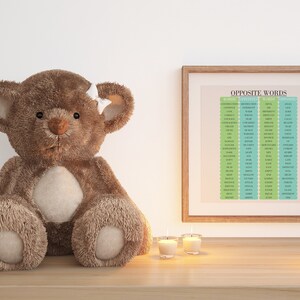 Opposite Words Kids Poster | 40 Common Opposites in English | Opposite ...