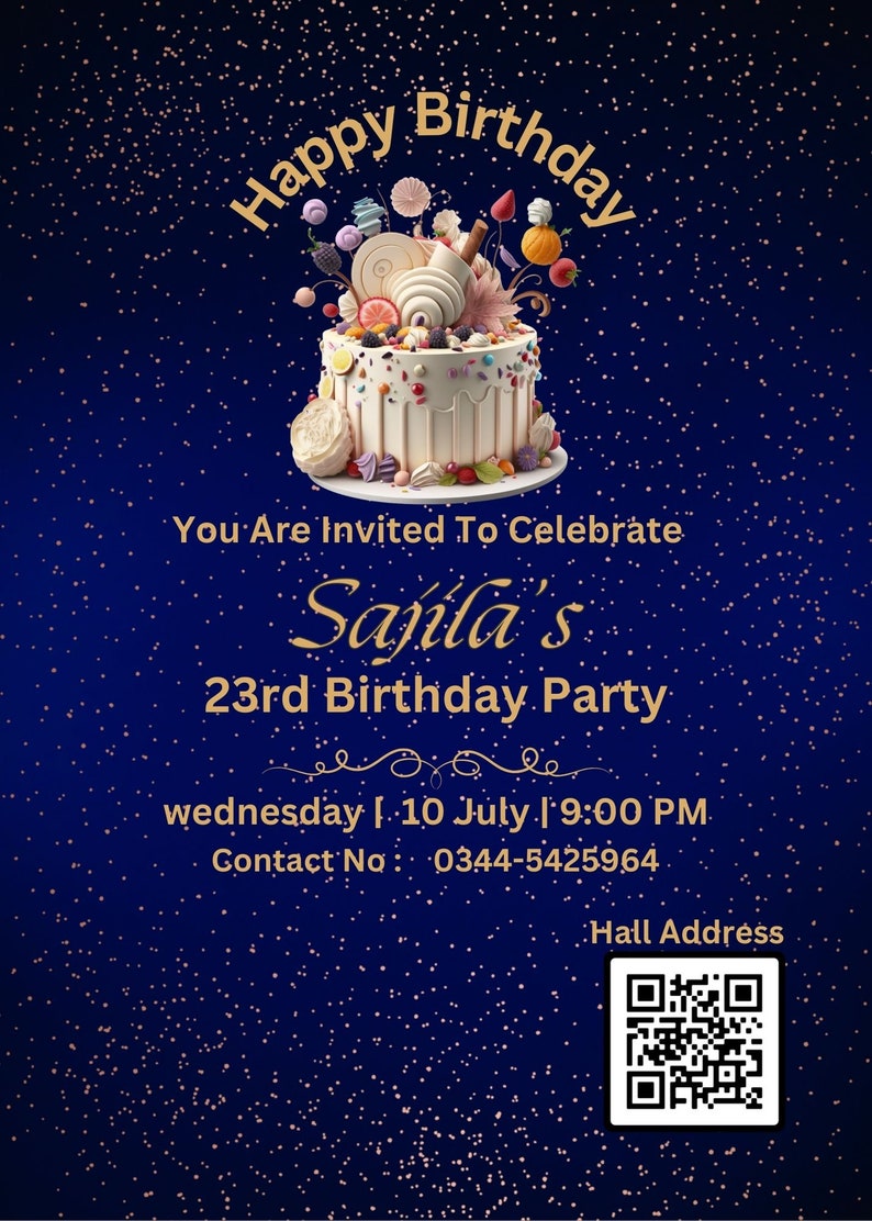 Editable Canva Birthday Invitation Card - Customizable Digital Template ...