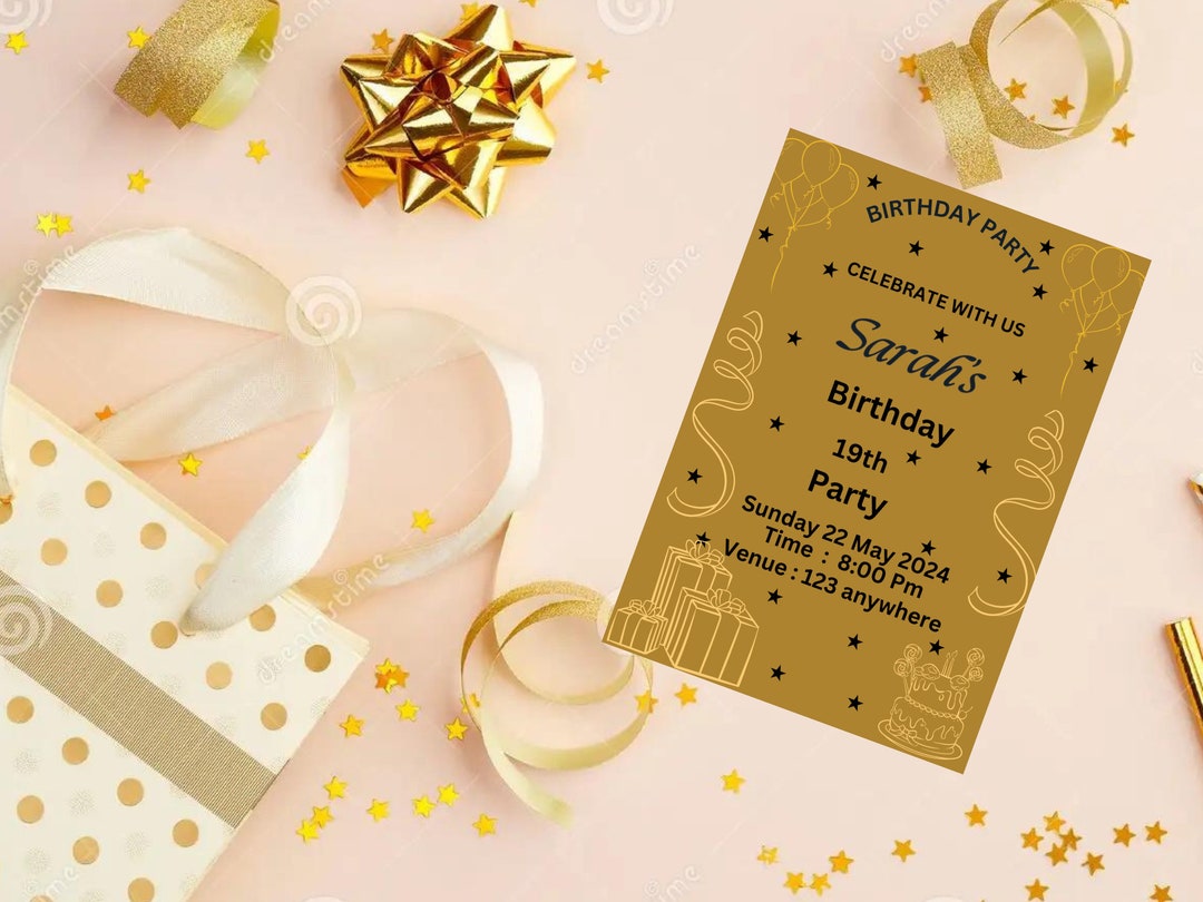Editable Canva Birthday Invitation Cards - Customizable Template ...