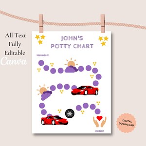 Editable Potty Chart | Potty Training Chart | Custom Sticker Chart ...