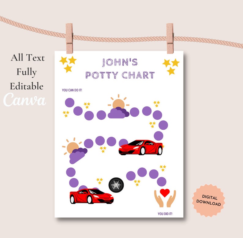 Editable Potty Chart Potty Training Chart Custom Sticker Chart Potty ...