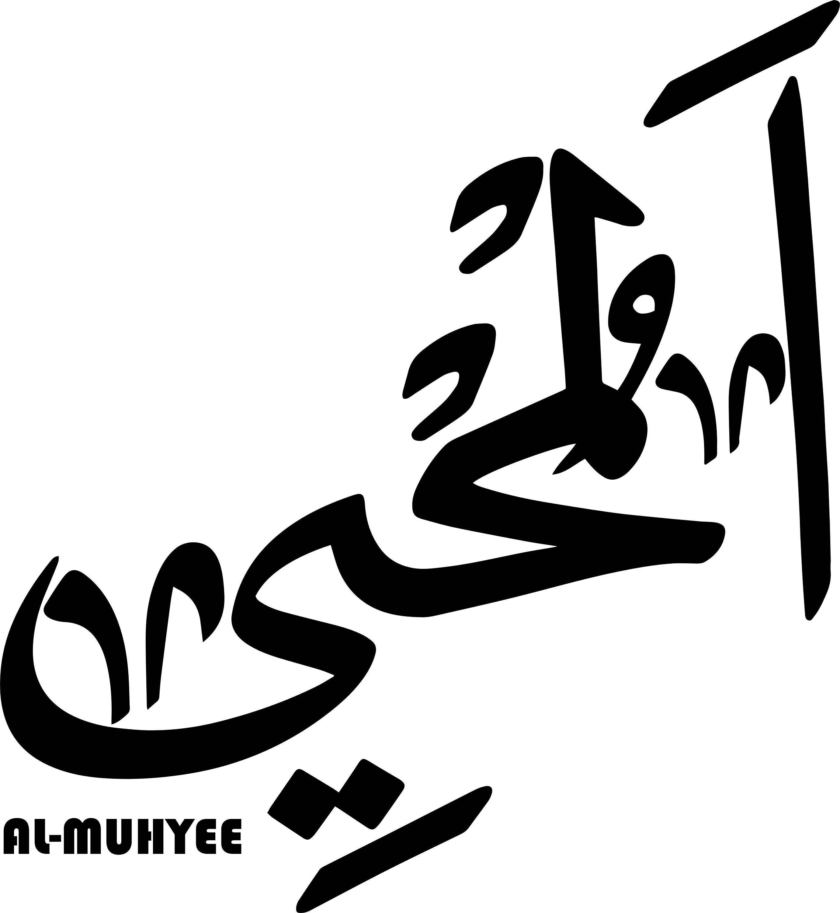 Al Muhyi 99 Names of Allah Arabic Calligraphy Round Calligraphy Droplet ...