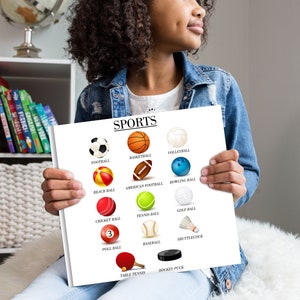 Sport Kids Learning Poster PDF Printable JPG Instant Download - Etsy