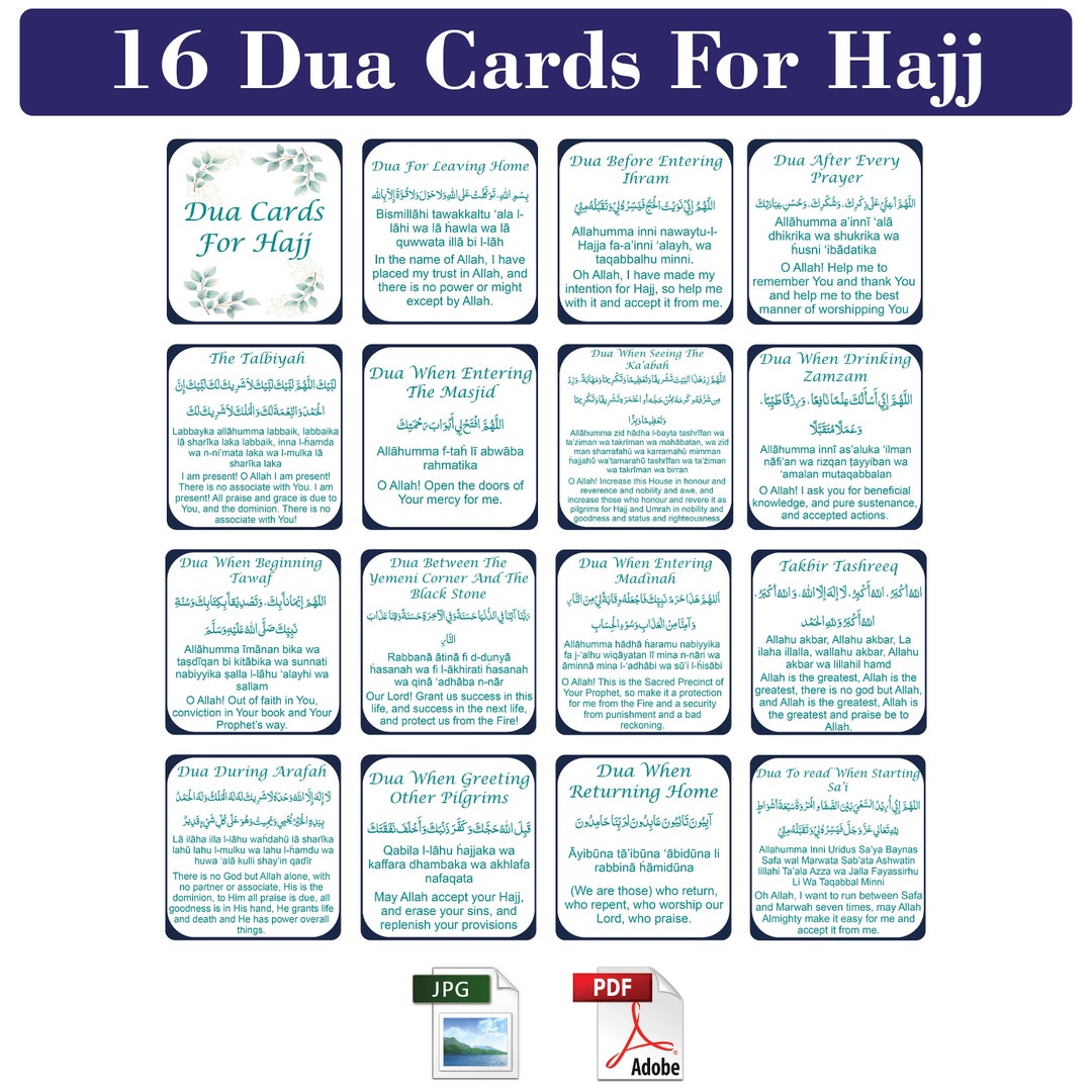 Hajj Dua Flashcards Printables Instant Download - Islamic Digital ...