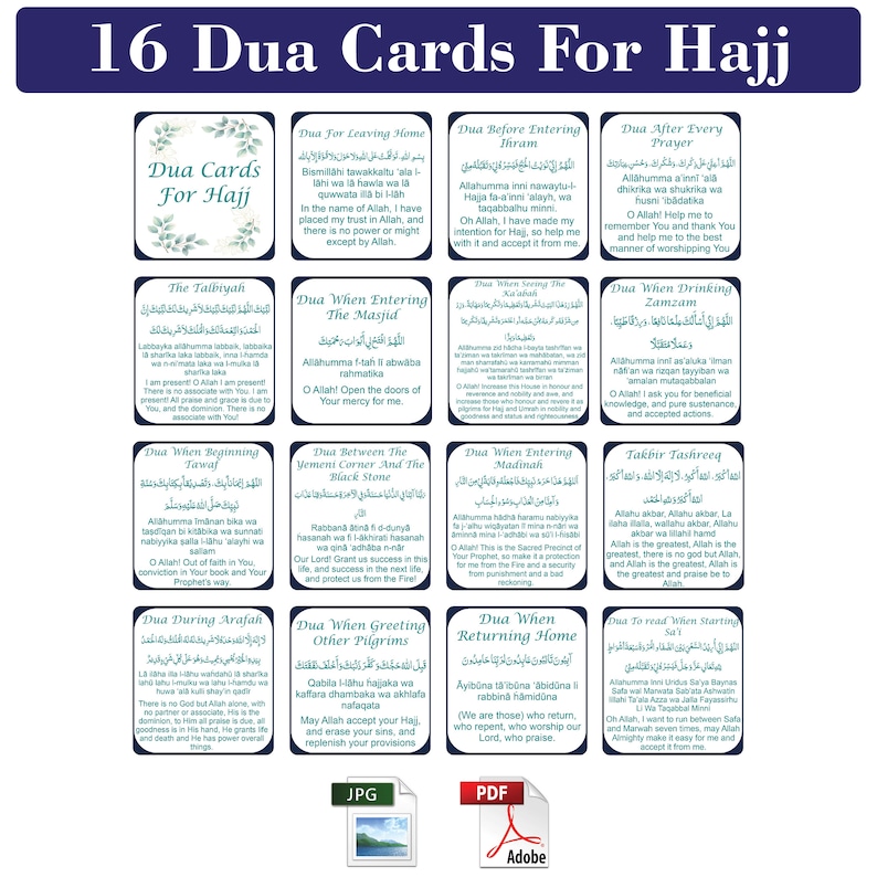 Hajj Dua Flashcards Printables Instant Download - Islamic Digital ...