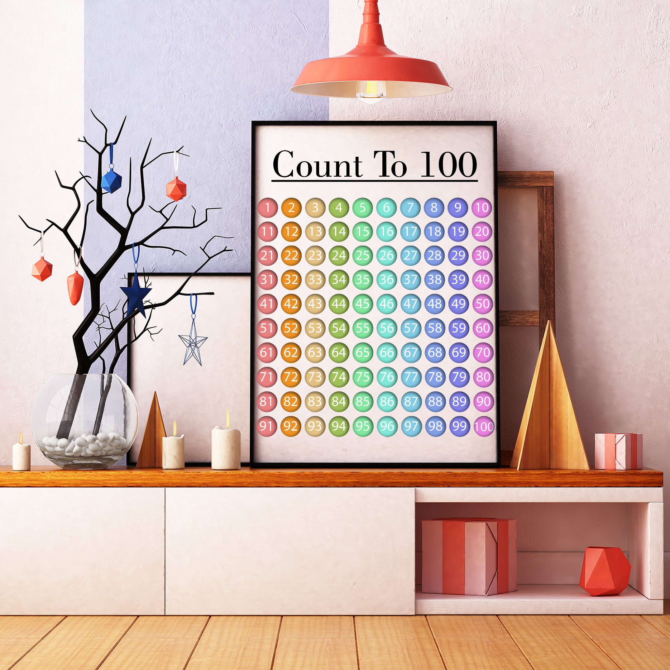 Counting Numbers 01-100 Poster for Kids Education Purposes Printable ...