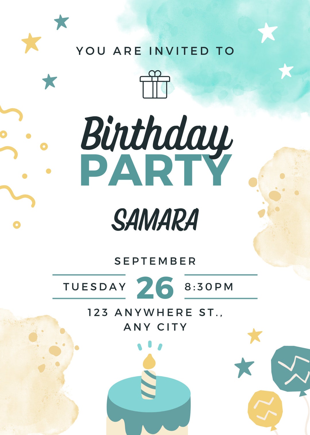 Editable Canva Birthday Invitation Cards - Customizable Templates for ...