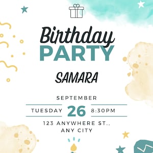 Editable Canva Birthday Invitation Cards - Customizable Templates for ...