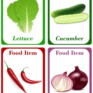 Food Flash Cards for Kids – Vegetable, Fruit and More (JPG & PDF - Etsy