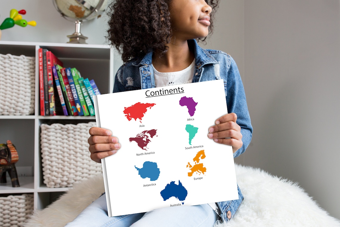 7 Continents Poster for Kids Printable PDF JPEG CDR Ai - Etsy