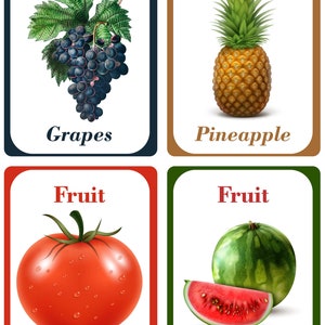 Printable Fruit Flash Cards | Educational Game (PDF & JPG) - Etsy
