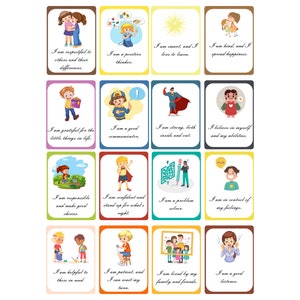 Positive Affirmations for Kids Printable PDF Cards - Etsy