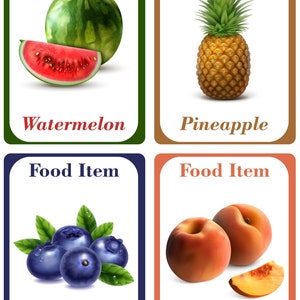 Food Flash Cards for Kids – Vegetable, Fruit and More (JPG & PDF - Etsy