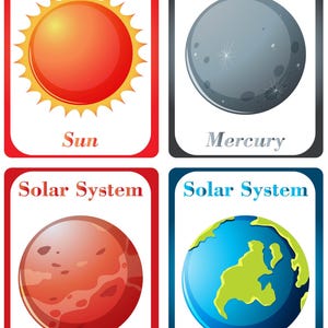 Solar System Flash Cards for Kids - PDF and JPG Download - Etsy