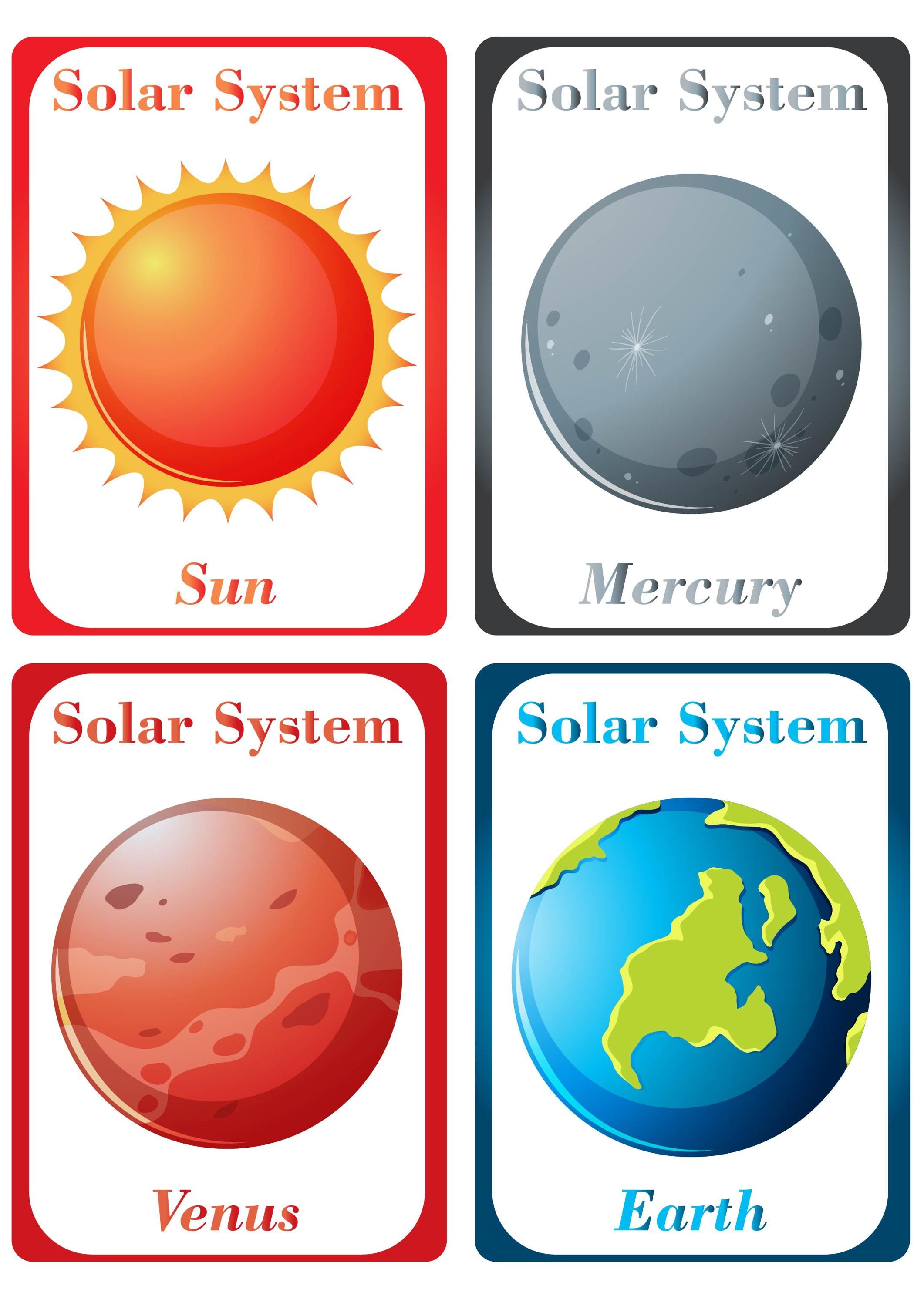 Solar System Flash Cards for Kids - PDF and JPG Download - Etsy
